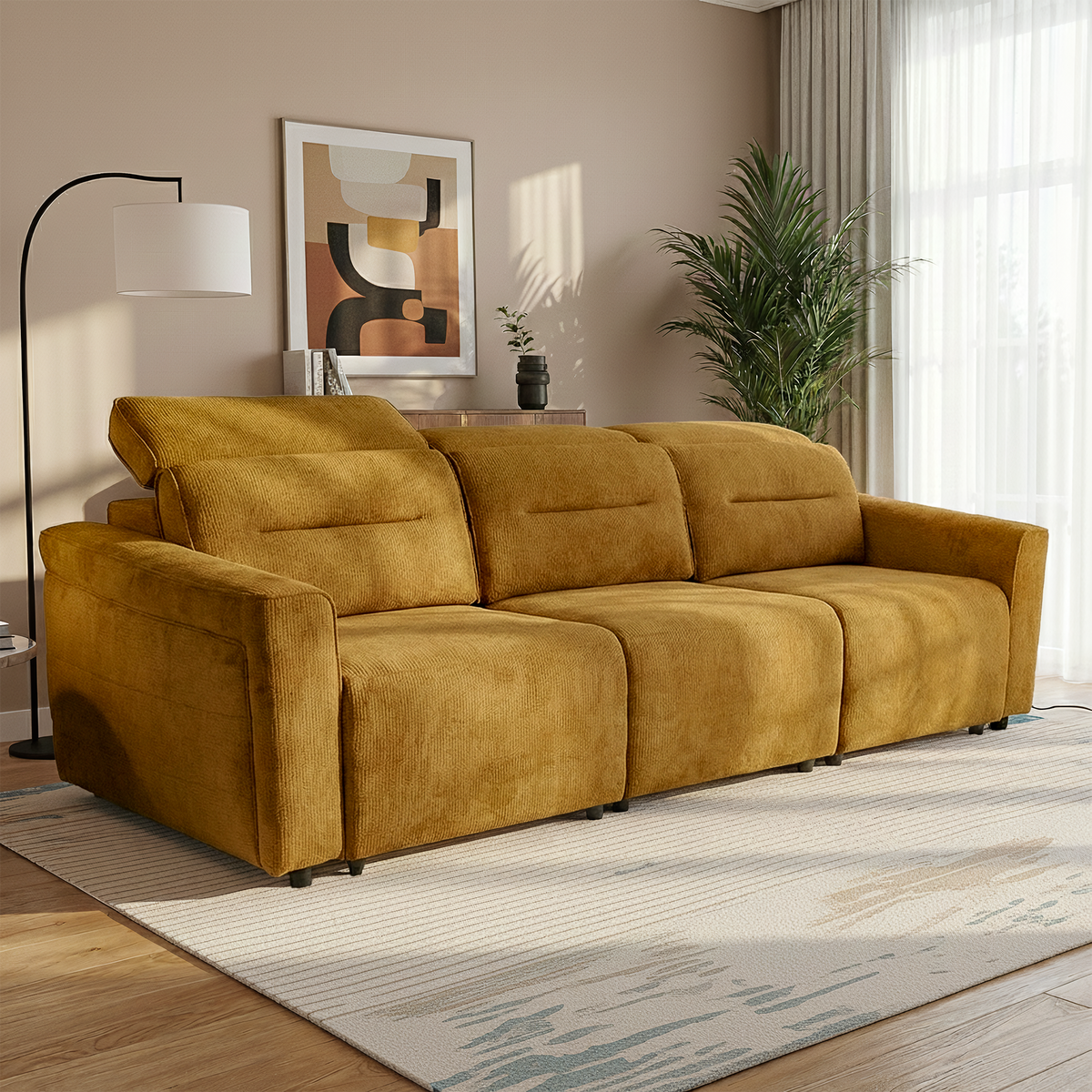 Falmouth Gold Power Reclining Sofa – Luna Furniture