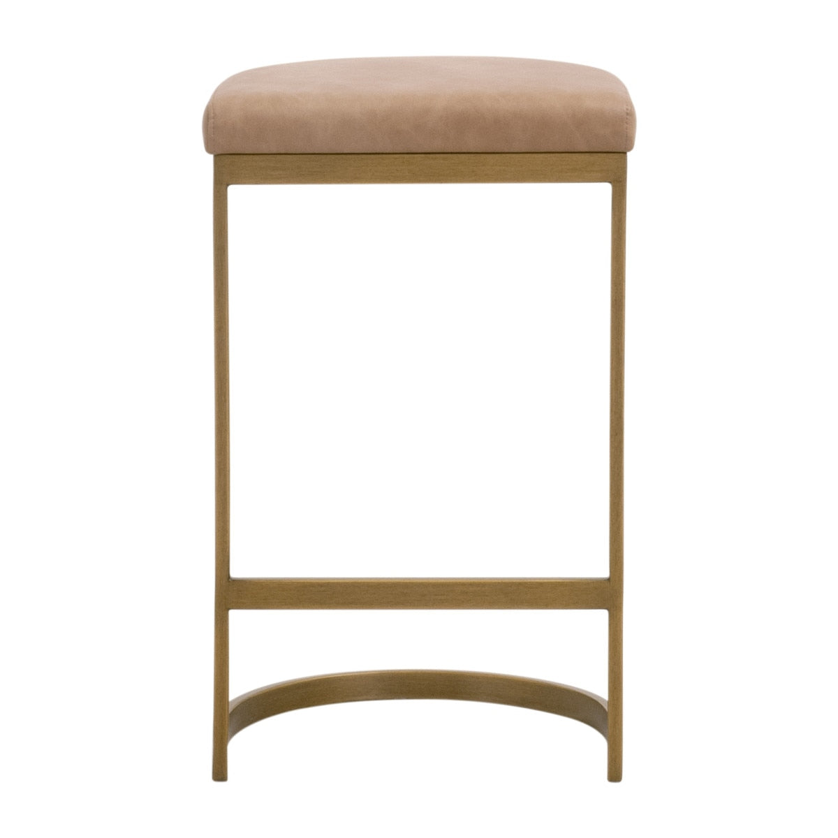 Cresta Counter Stool in Ivanhoe Toast, Brushed Gold – Luna Furniture