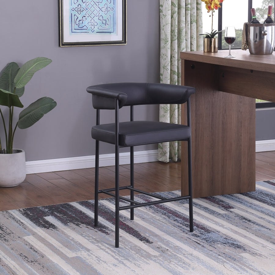 Malin Vegan Leather Counter Stool Black, Set of 2 – Luna Furniture
