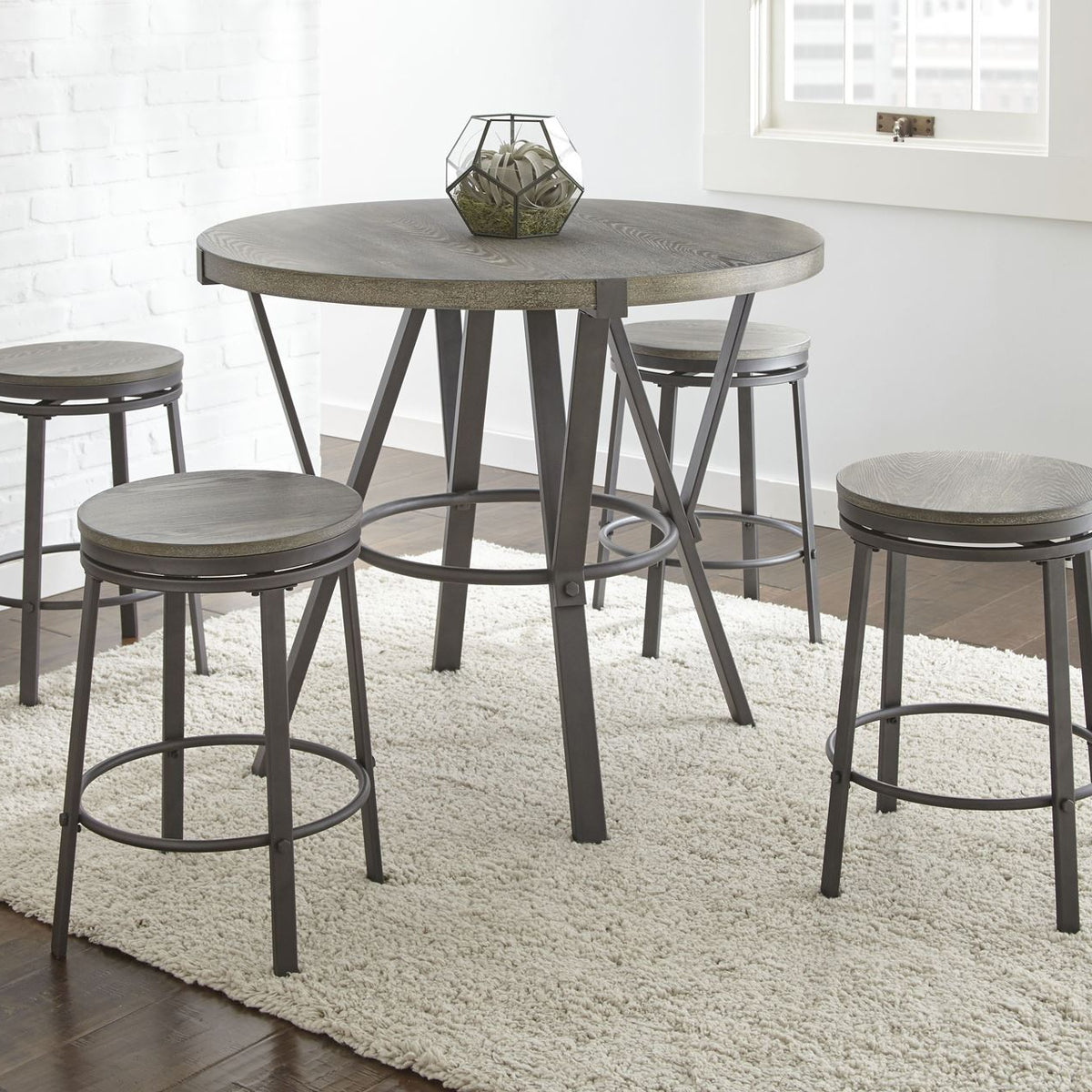 Portland Gray Round Counter Height Dining Set – Luna Furniture