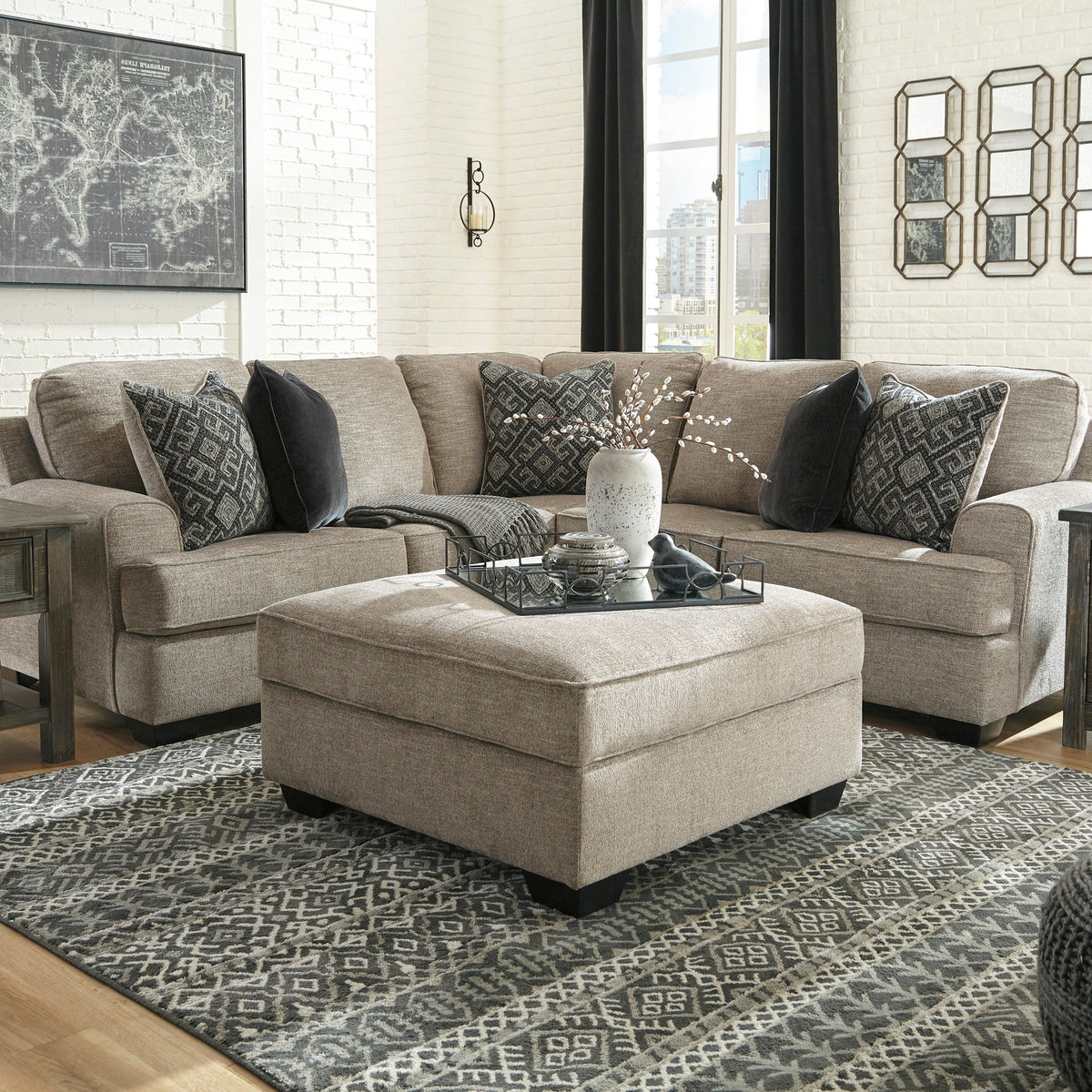 Bovarian Stone LAF Sectional - Luna Furniture