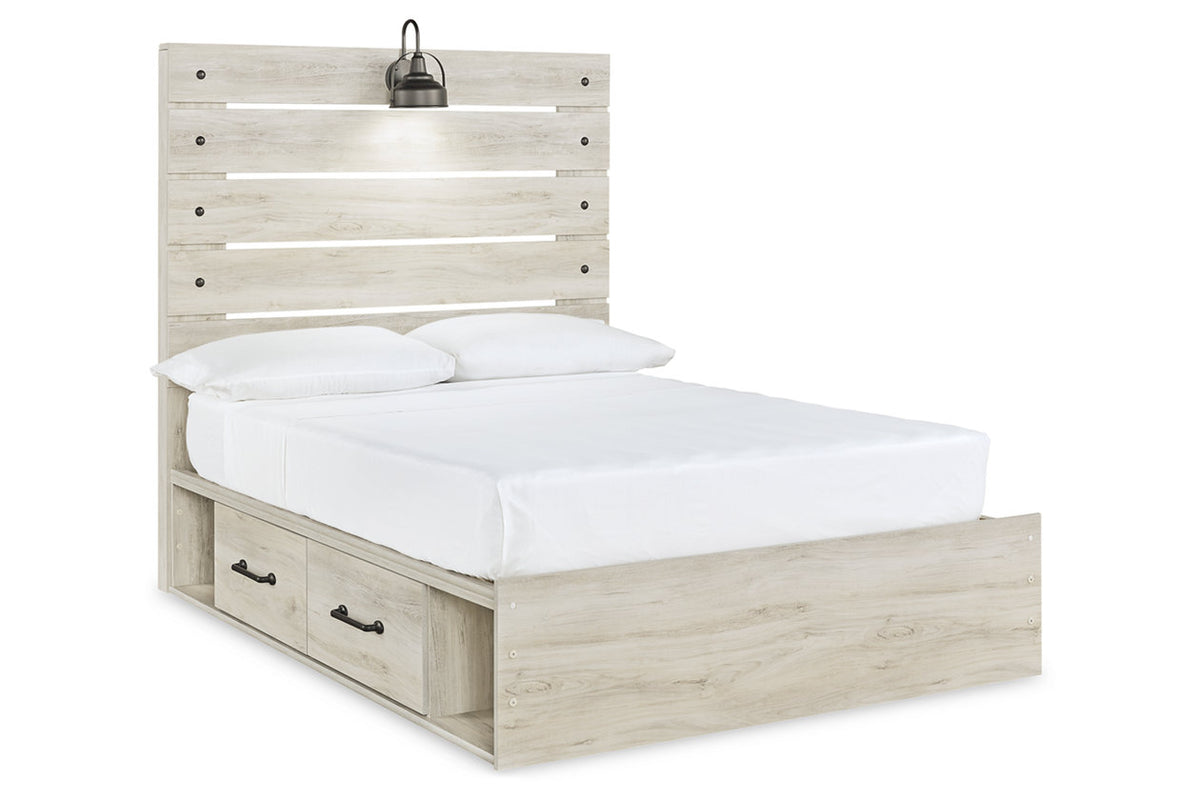 Cambeck Whitewash Full Storage Platform Bed with 4 Drawers – Luna Furniture