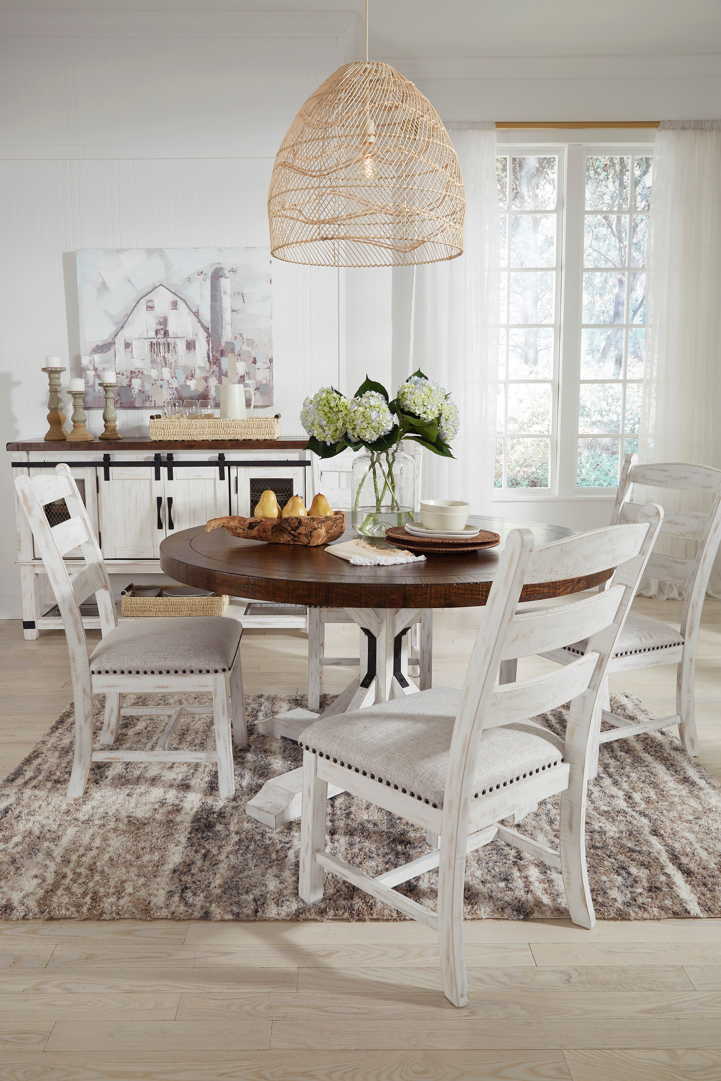 White Round Dining Room Table