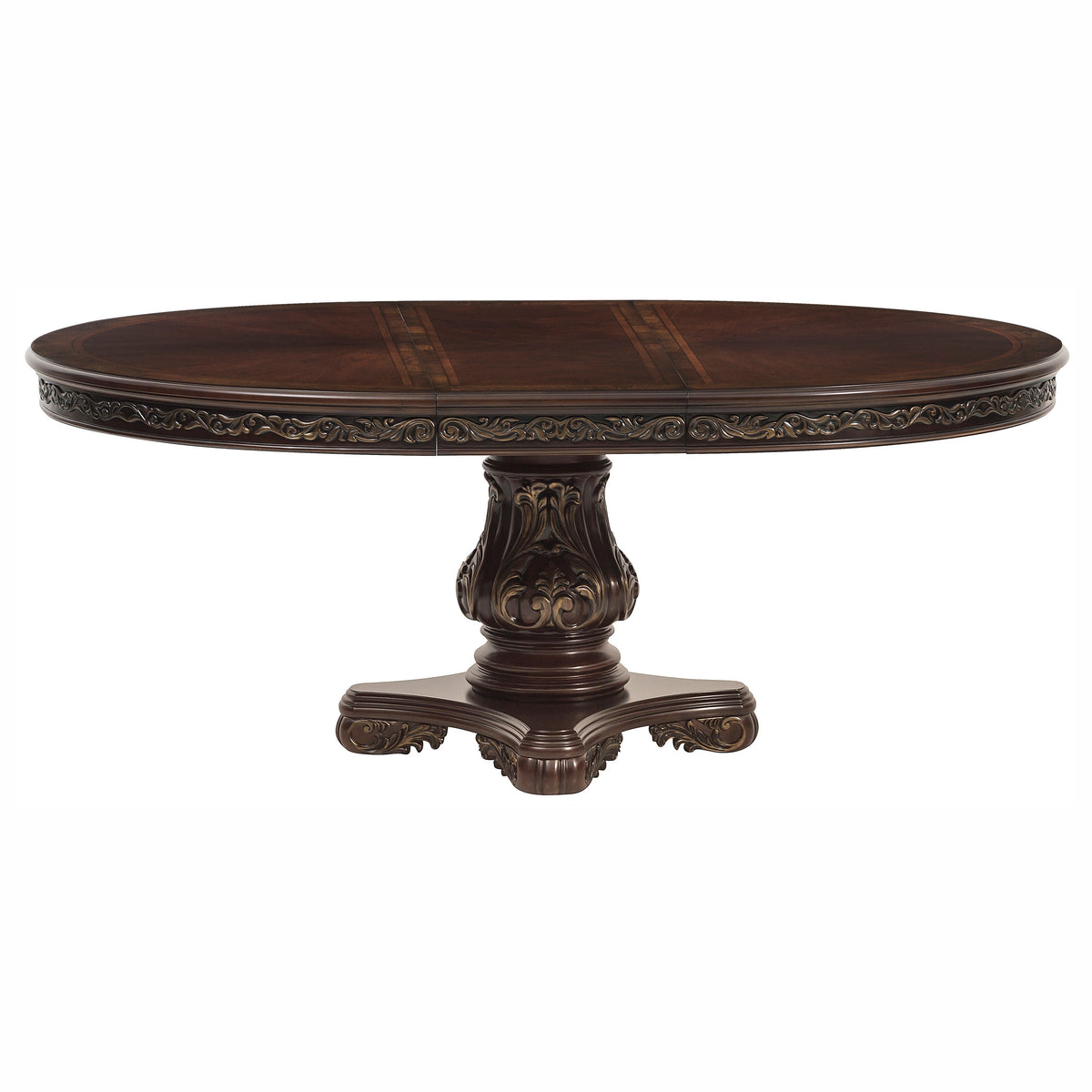 Homelegance Deryn Park Cherry Extendable Round-Oval Table - Luna Furniture