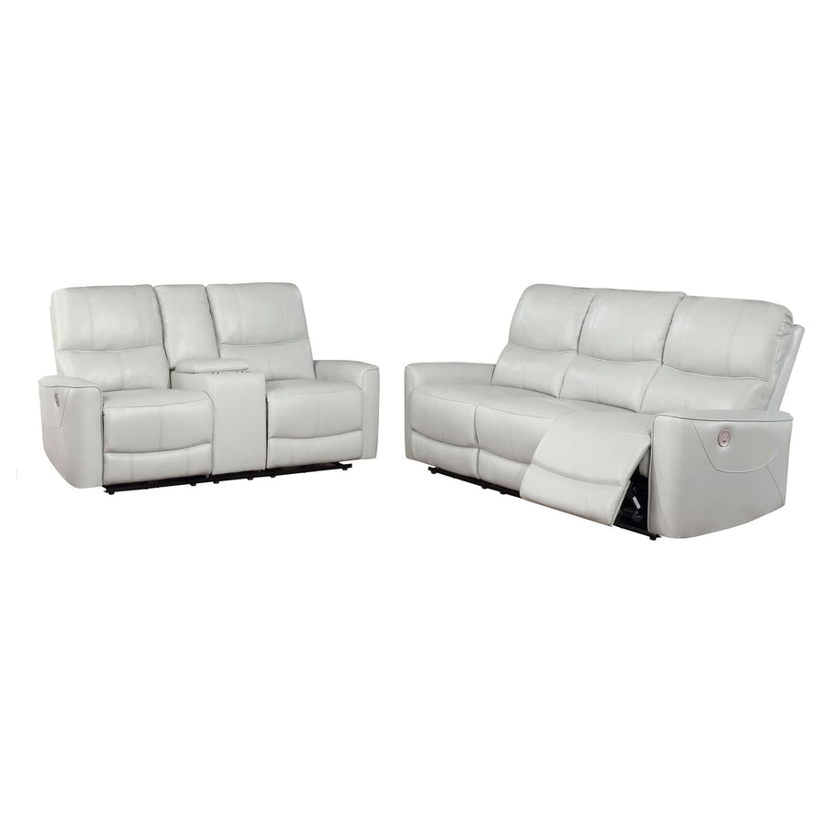 Coaster Greenfield 2-piece Upholstered Power Reclining Sofa Set Ivory ...