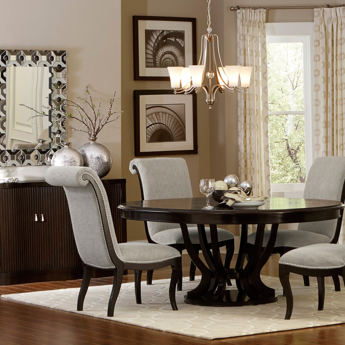 Savion Espresso Formal Dining Set - Luna Furniture