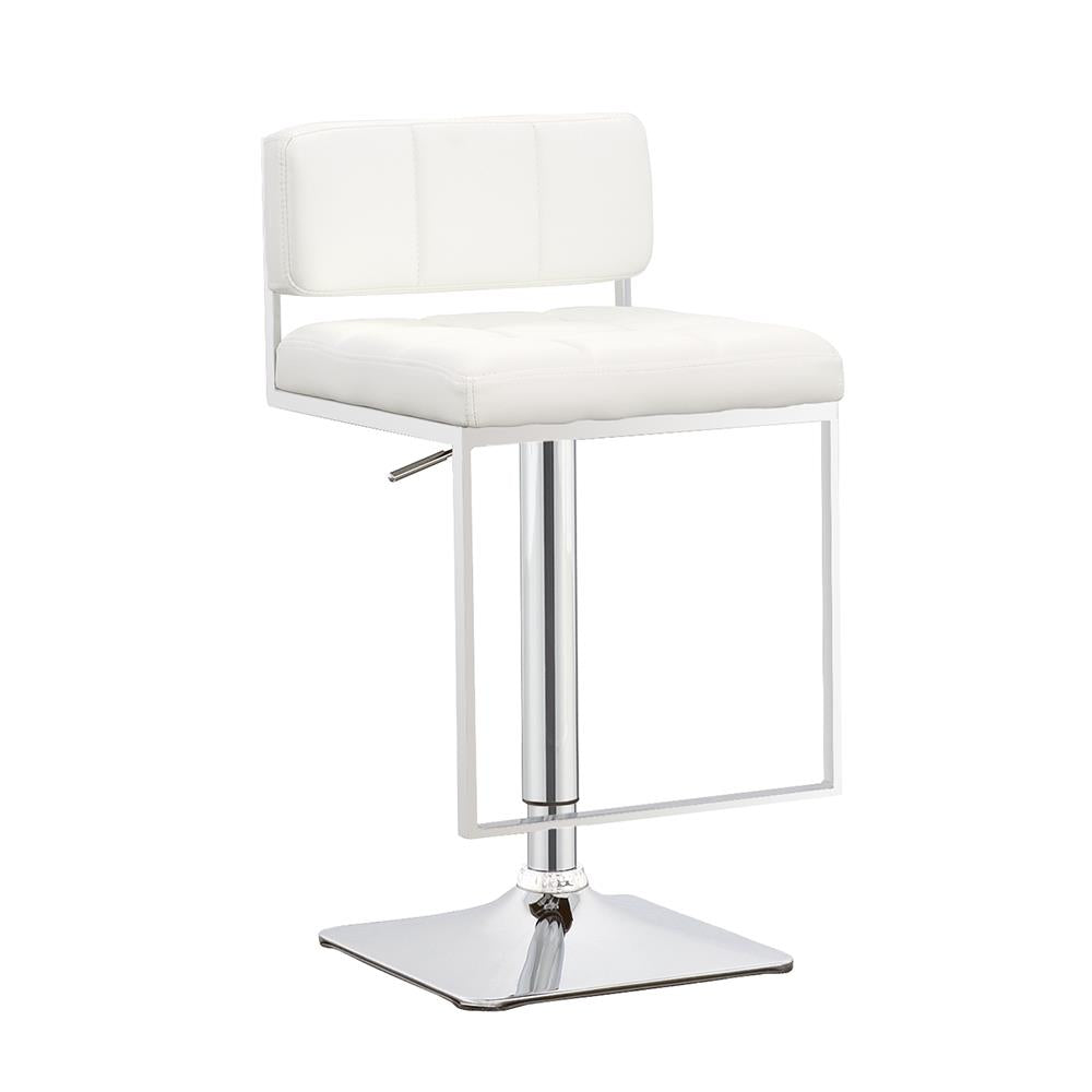 Alameda Adjustable Bar Stool White and Chrome - Luna Furniture