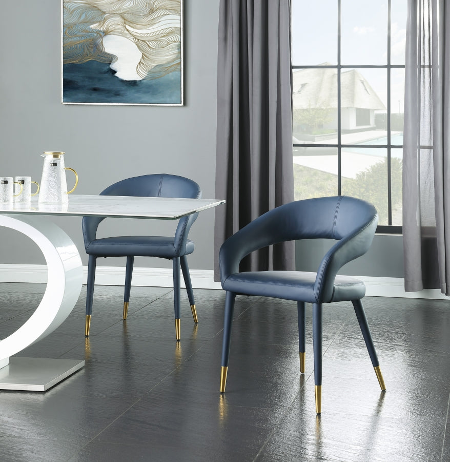 Blue Leather Dining Room Chairs