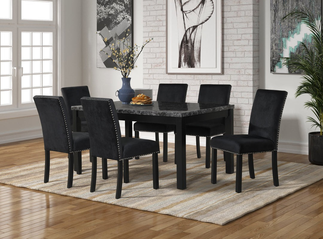 7 Piece Black Dining Room Set