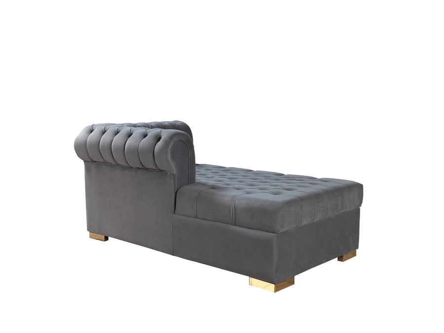 Lauren Gray Velvet Double Chaise Sectional - Luna Furniture