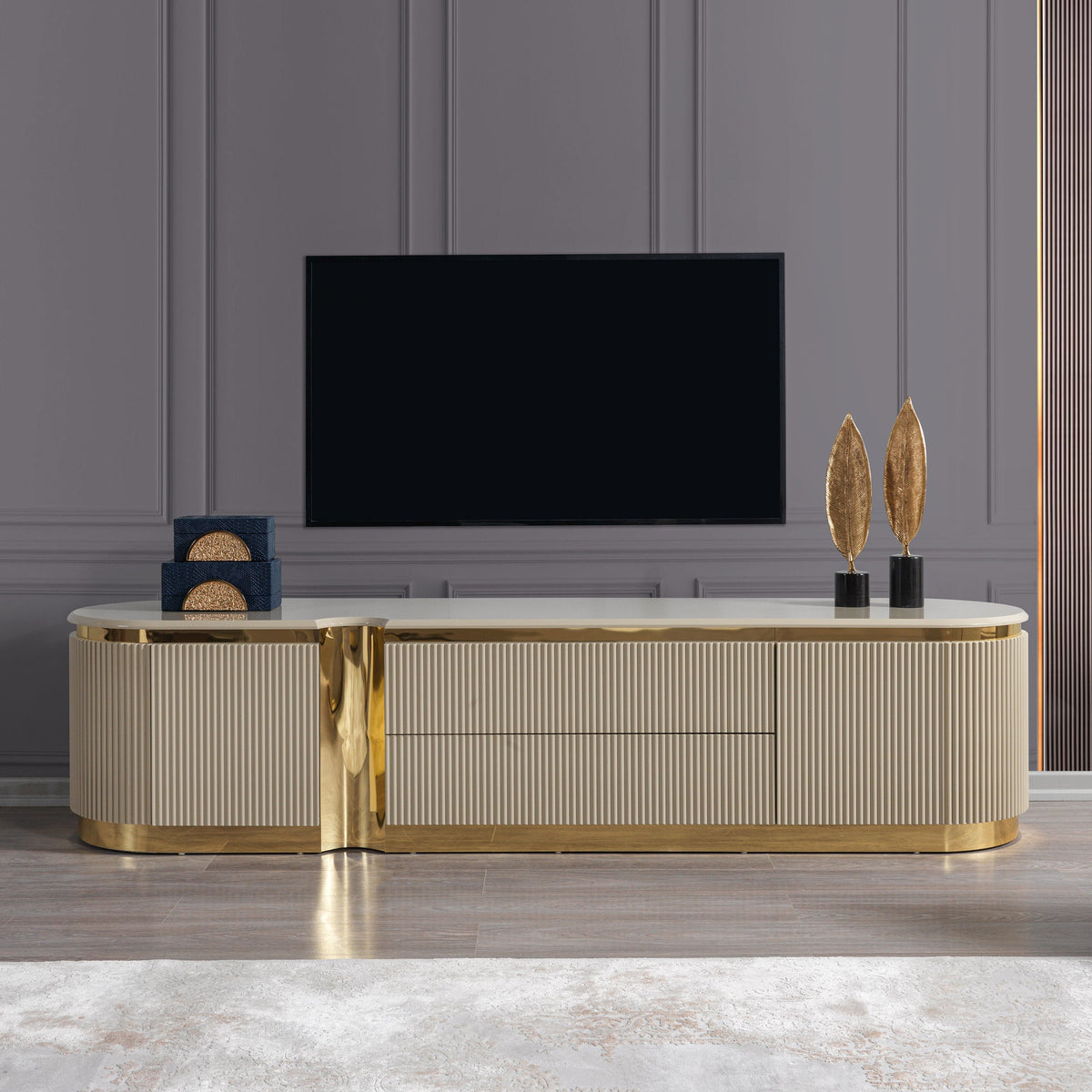 Milena Ivory TV Stand – Luna Furniture