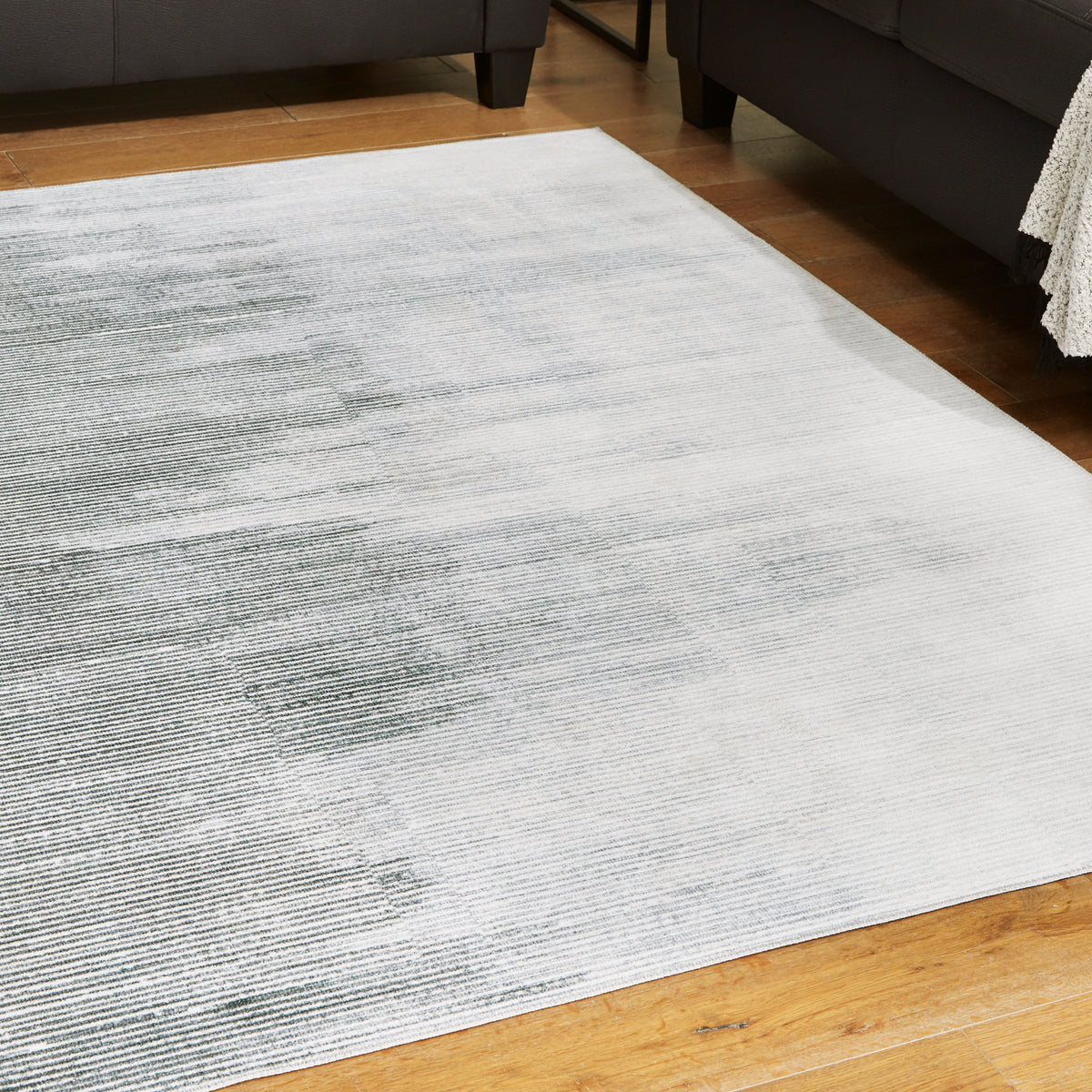 Milset Black/White/Gray Large Rug - Luna Furniture