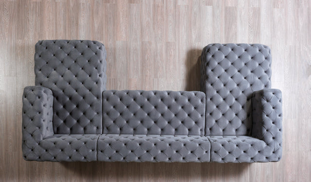 Neva Gray Velvet Double Chaise Sectional – Luna Furniture