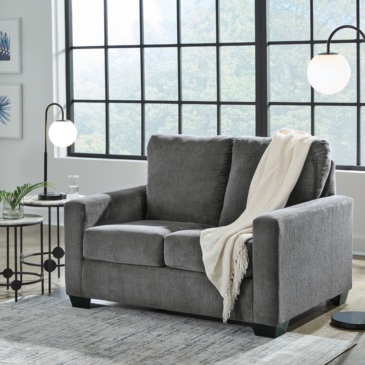 Rannis Pewter Twin Sofa Sleeper - Luna Furniture