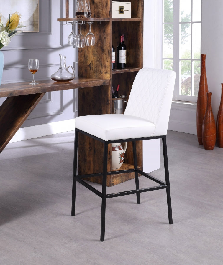 White Bryce Faux Leather Bar Stool - Luna Furniture